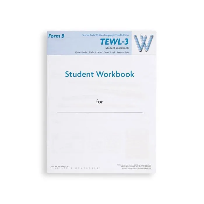 TEWL-3 Form B Student Workbook (Pack of 10)