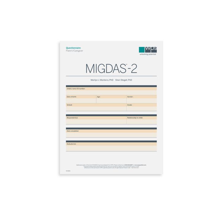 MIGDAS-2 Parent/Caregiver Questionnaire (Pack of 5)