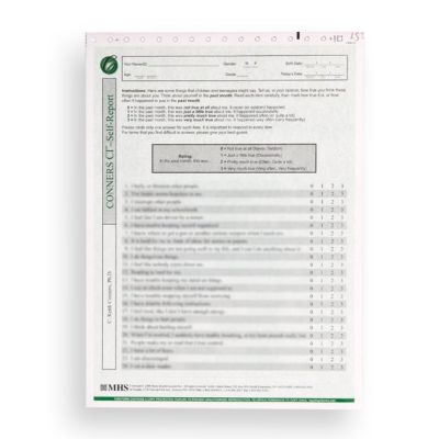 (Conners CBRS) Conners Comprehensive Behavior Rating Scales