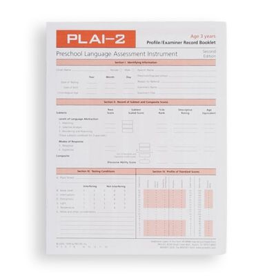 (PLAI-2) Preschool Language Assessment Instrument, Second Edition