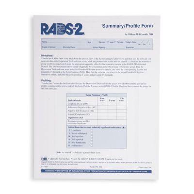 (RADS-2) Reynolds Adolescent Depression Scale, Second Edition