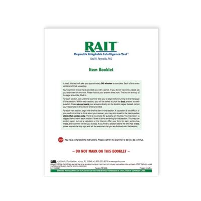 (RAIT) Reynolds Adaptable Intelligence Test