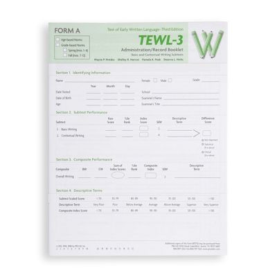 (TEWL-3) Test of Early Written Language, Third Edition