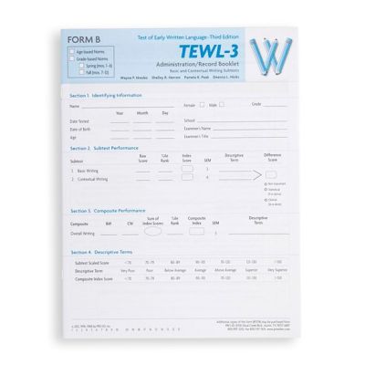 (TEWL-3) Test of Early Written Language, Third Edition