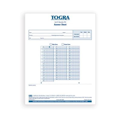 (TOGRA) Test of General Reasoning Ability