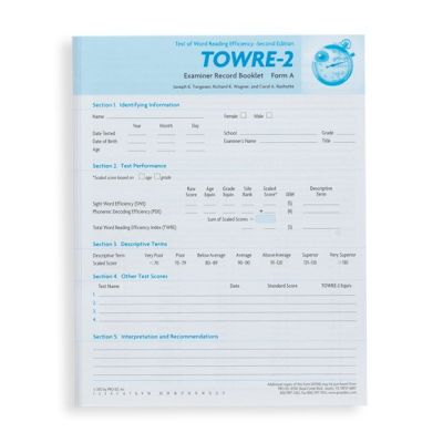 (TOWRE-2) Test of Word Reading Efficiency, Second Edition