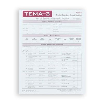(TEMA-3) Test of Early Mathematics Ability, Third Edition