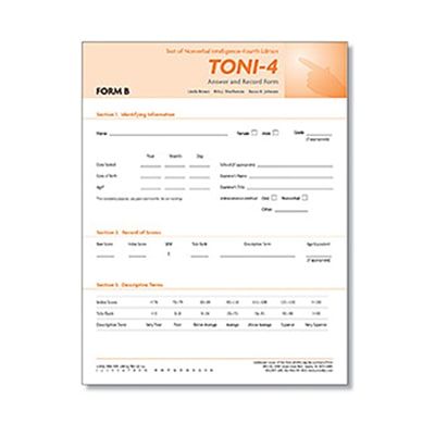 (TONI-4) Test of Nonverbal Intelligence, Fourth Edition