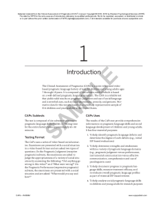 (CAPs) Clinical Assessment of Pragmatics