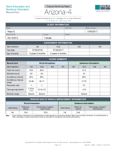 (Arizona™-4) Arizona Articulation Phonology Scale, Fourth Edition