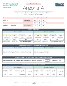 (Arizona™-4) Arizona Articulation Phonology Scale, Fourth Edition