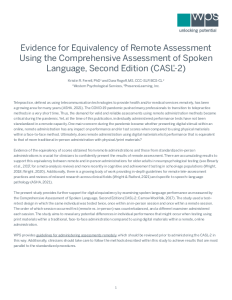 (CASL®-2) Comprehensive Assessment of Spoken Language, Second Edition