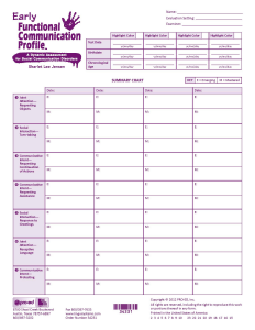 (EFCP) Early Functional Communication Profile