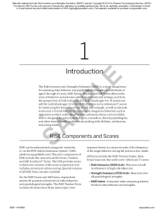 (RISE Assessment) Risk Inventory and Strengths Evaluation