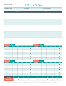 (SPM™-2) Sensory Processing Measure, Second Edition and SPM-2 Quick Tips™