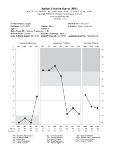 (SBS): Student Behavior Survey