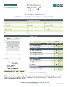 (TOD™) Tests of Dyslexia