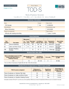 (TOD™) Tests of Dyslexia