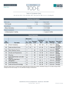 (TOD™) Tests of Dyslexia