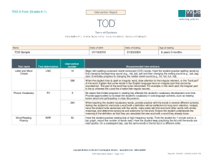 (TOD™) Tests of Dyslexia