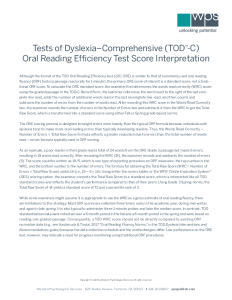 (TOD™) Tests of Dyslexia
