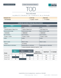 (TOD™) Tests of Dyslexia